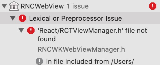 'React/RCTViewManager.h' file not found · Issue #1064 · react-native-webview/react-native ...