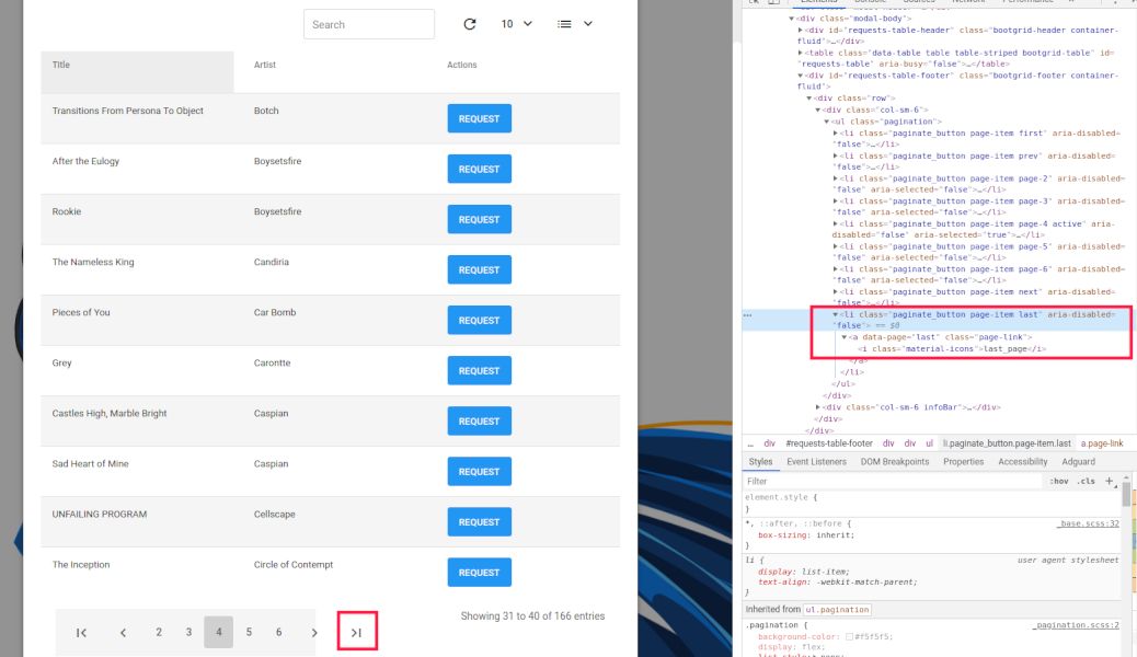 Bug JS in modal - Last button in pagination does not work · Issue #1652 · AzuraCast/AzuraCast ...