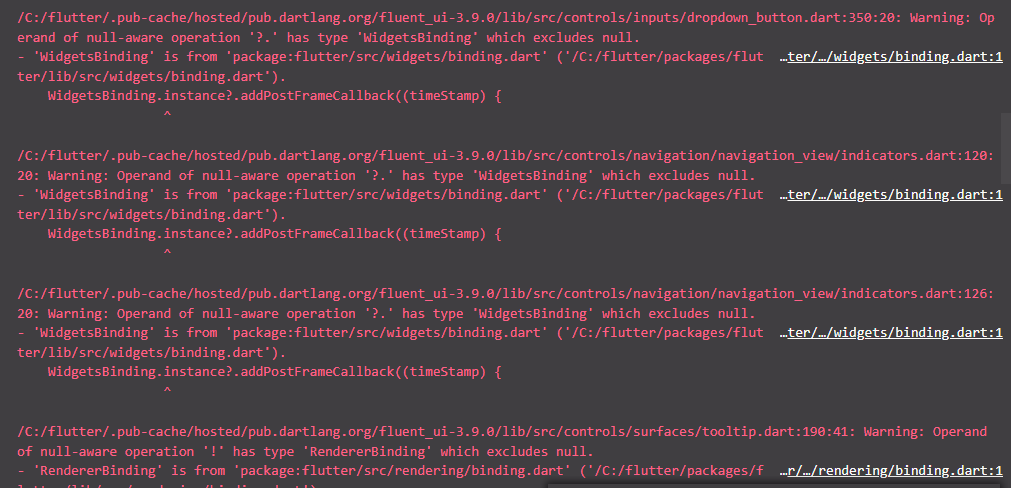 Operand of null-aware operation '!' has type 'WidgetsBinding' which excludes null. · Issue #186 ...
