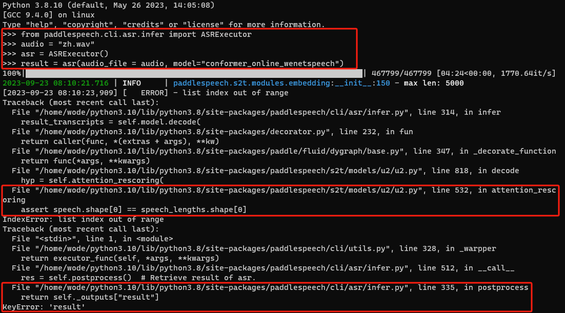 [TTS]我运行语音专文本的示例代码报错 · Issue #3488 · PaddlePaddle/PaddleSpeech · GitHub