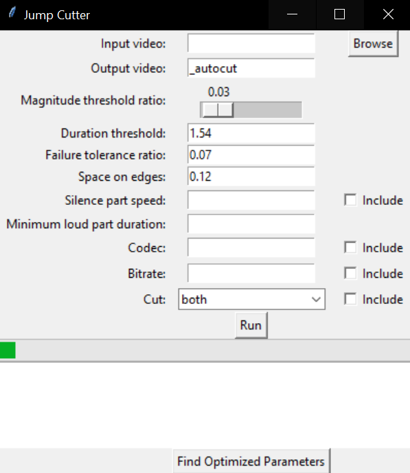 GitHub - umutkeltek/JumpCutterGUI: Automatically jump-cut silent parts ...