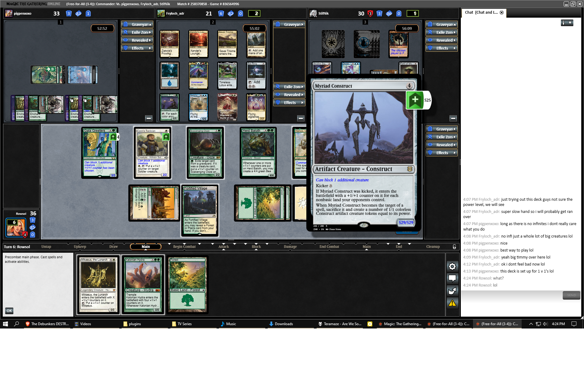 Myriad Construct may enter with an enormous amount of counters when kicked · Issue #1082 ...