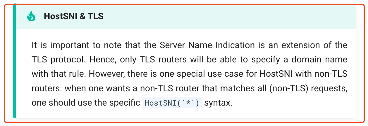 Improve Docs How To Match Any Request With Tcp Router Without Tls · Issue 9820 · Traefik