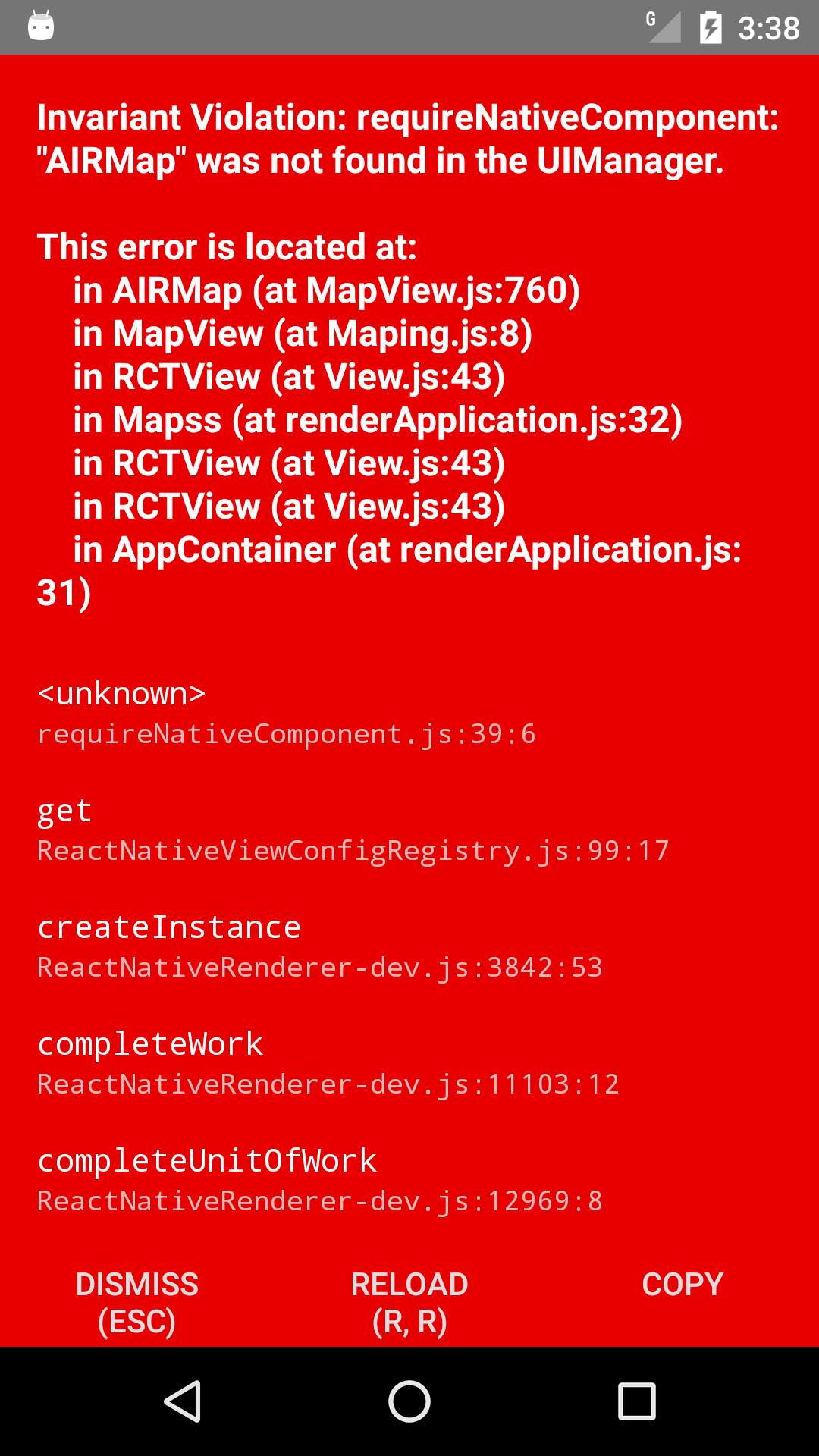 Native component for "AIRMap" does not exist' on IOS · Issue #2064 · react-native-maps/react ...