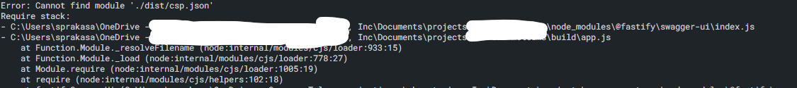 8.0.0 Error: Cannot find module csp.json · Issue #10 · fastify/fastify ... 8.0.0 Error: Cannot find module csp.json · Issue #10 · fastify/fastify ...