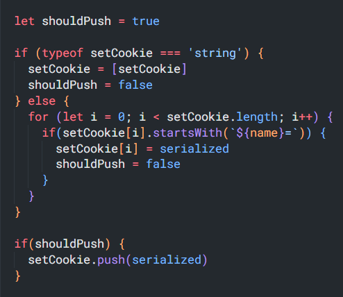 Calling setCookie, deleteCookie multiple times in the same request adds multiple set-cookie ...