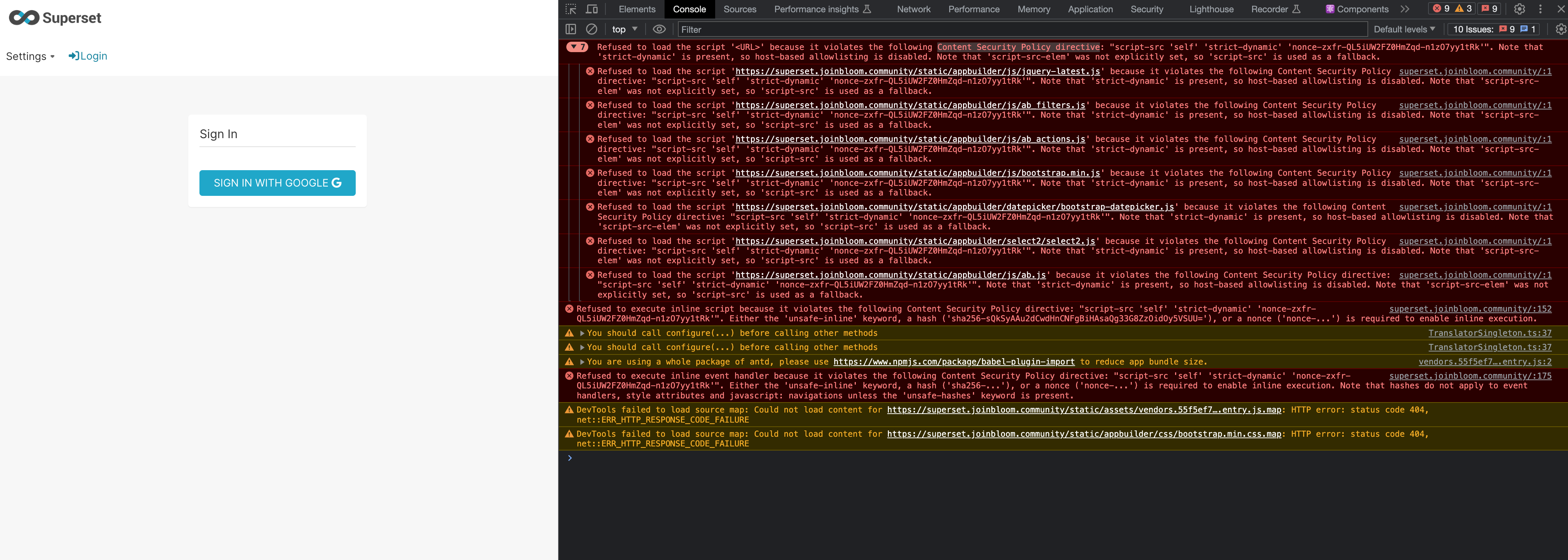 Oauth Login Broken With Content Security Policy · Issue 24597 · Apache Superset · Github