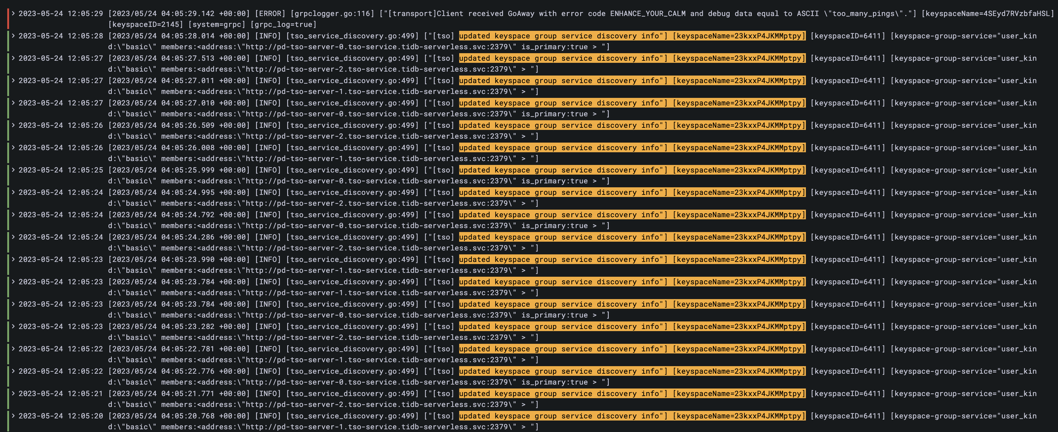 Client Keeps Updating The Keyspace Group Discovery Info · Issue 6508 · Tikvpd · Github