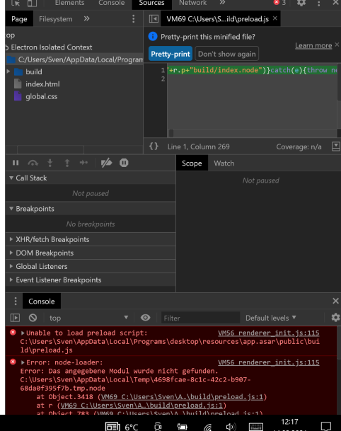 Firefly opens only with a blank screen · Issue #465 · iotaledger/firefly · GitHub
