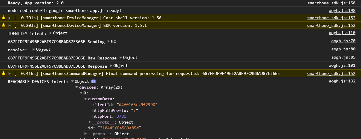 "GoogleSmartHome: Node-RED is using HTTPS but no local http port was defined, local execution ...