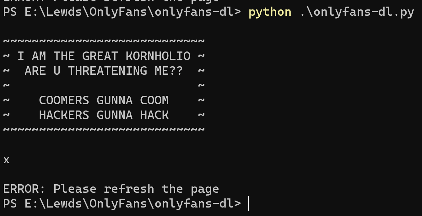 Error Please Refresh The Page · Issue 236 · K0rnh0li0onlyfans Dl · Github 4195
