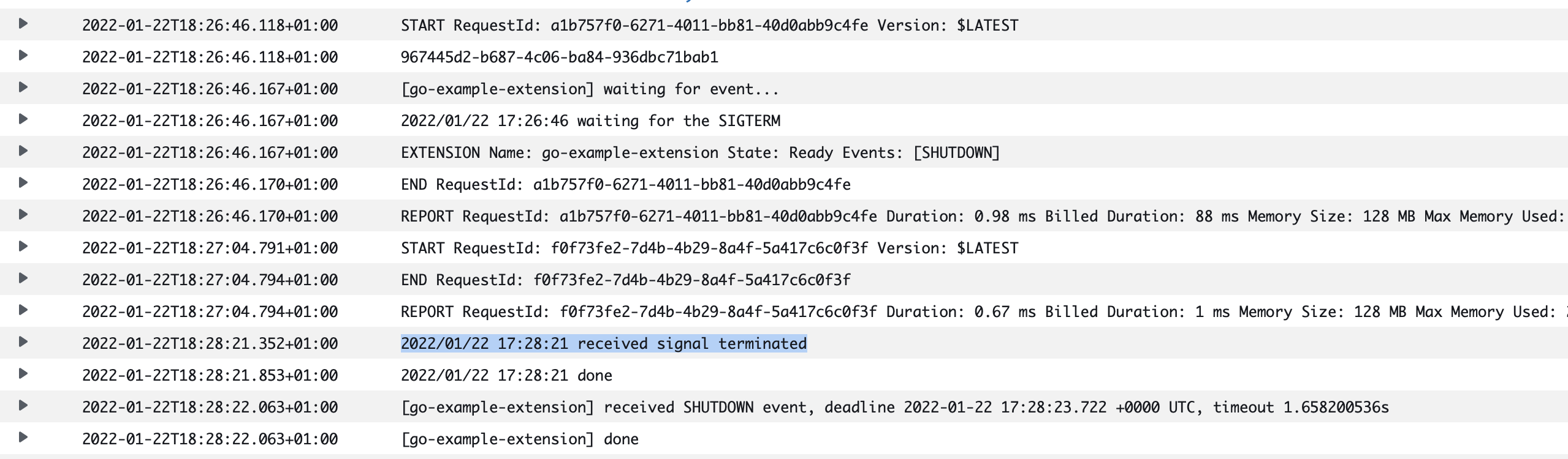 Way to execute code on shutdown? · Issue #318 · aws/aws-lambda-go · GitHub