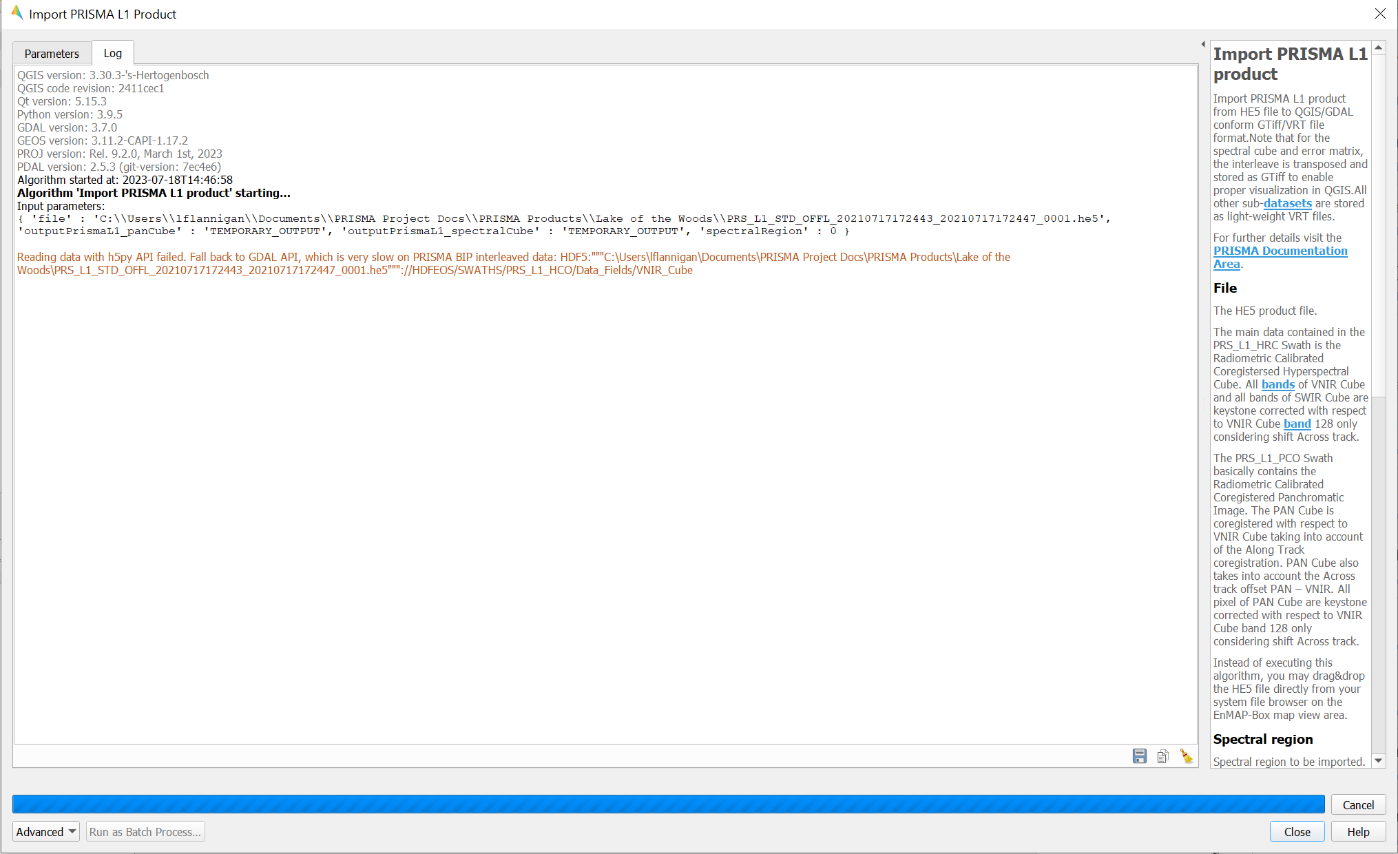 Prisma L1 Import Failing To Use H5py · Issue 545 · Enmap Box Enmap Box · Github