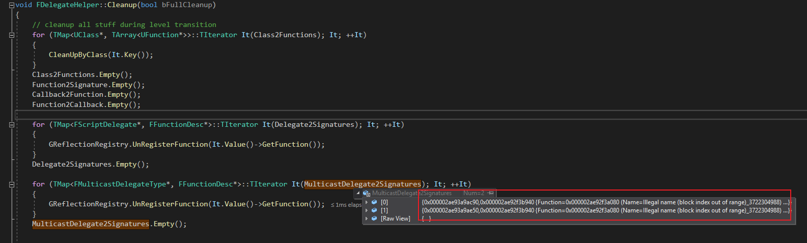 不同实例的MulticastDelegate绑定相同实例函数并由lua广播触发，关闭虚拟机时崩溃 · Issue #400 · Tencent/UnLua · GitHub