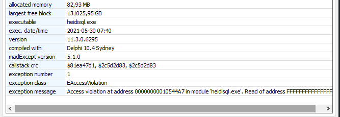 An error occured in the application · Issue #1381 · HeidiSQL/HeidiSQL · GitHub