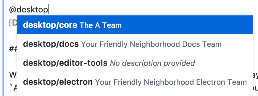 autocomplete should mention teams as well as users · Issue #1928 ...