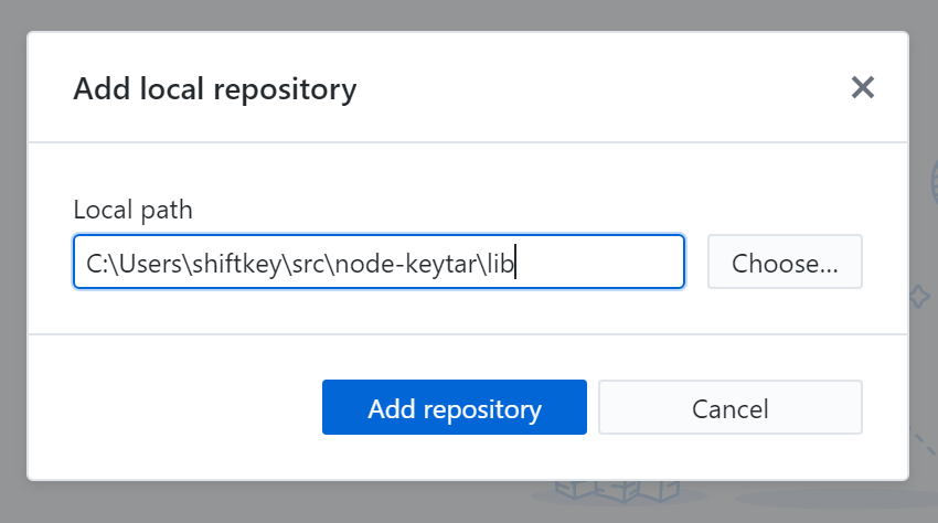 "github ." in subdirectory of repository should detect existing ...
