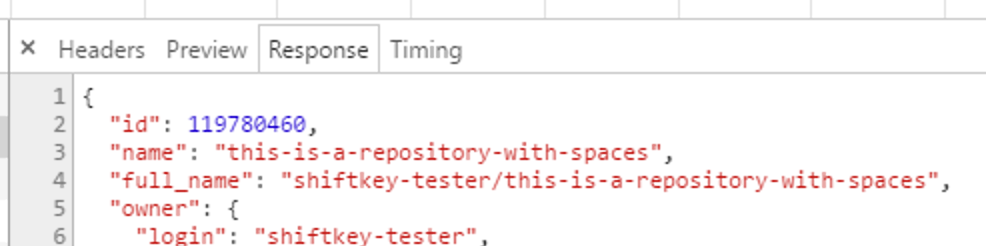 Creating a new repo with a space in the name doesn't get mangled ...