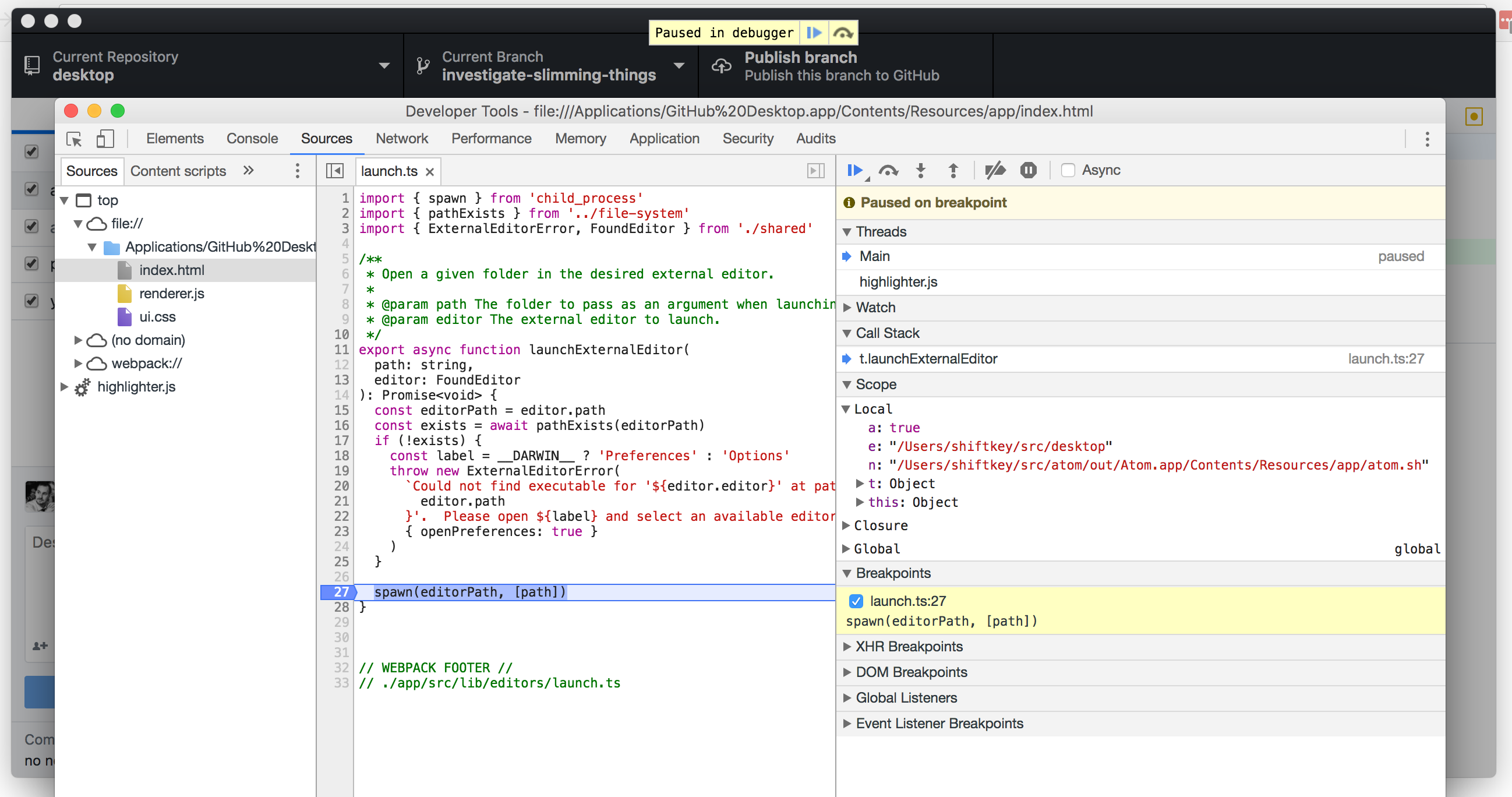 "Open in external editor" uses absolute path and thus doesn't work ...