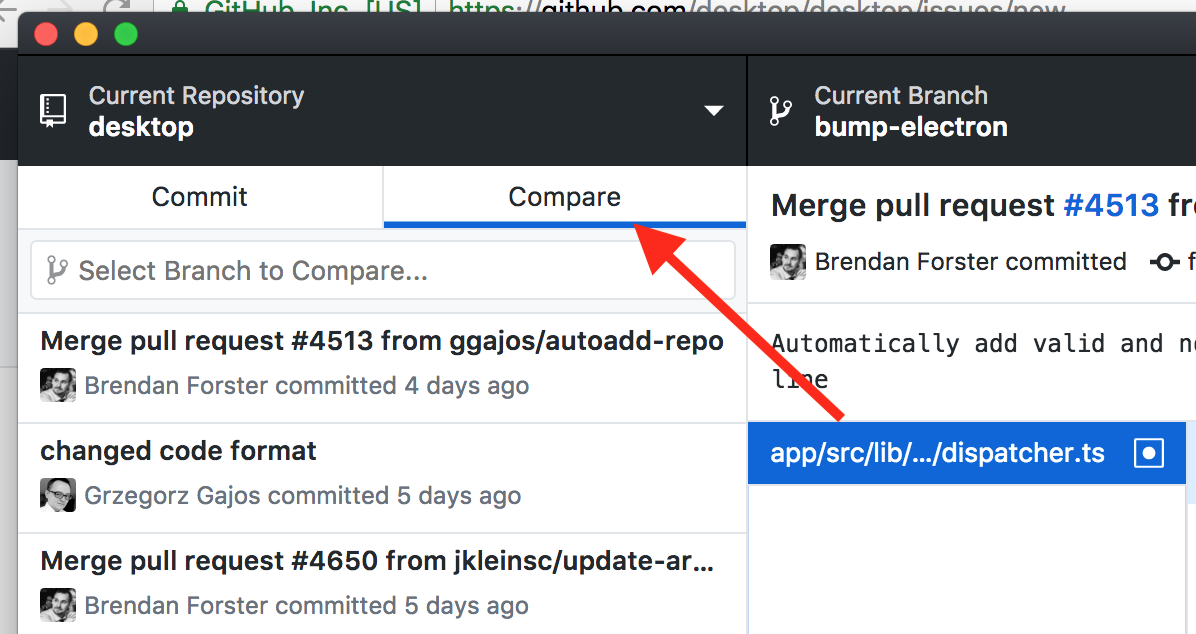 [Compare Branches] Revert "Compare" tab label to use old "History" name · Issue #4687 · desktop ...