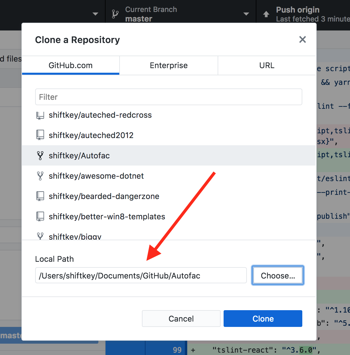 Default clone path goes to iCloud synced folder in OSX · Issue #2072 · desktop/desktop · GitHub