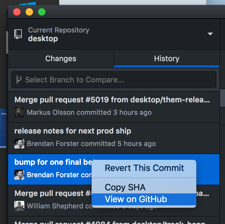 When Clicking On The Hash Id For A Commit It Could Open The Commit Inside A Browser On Github 