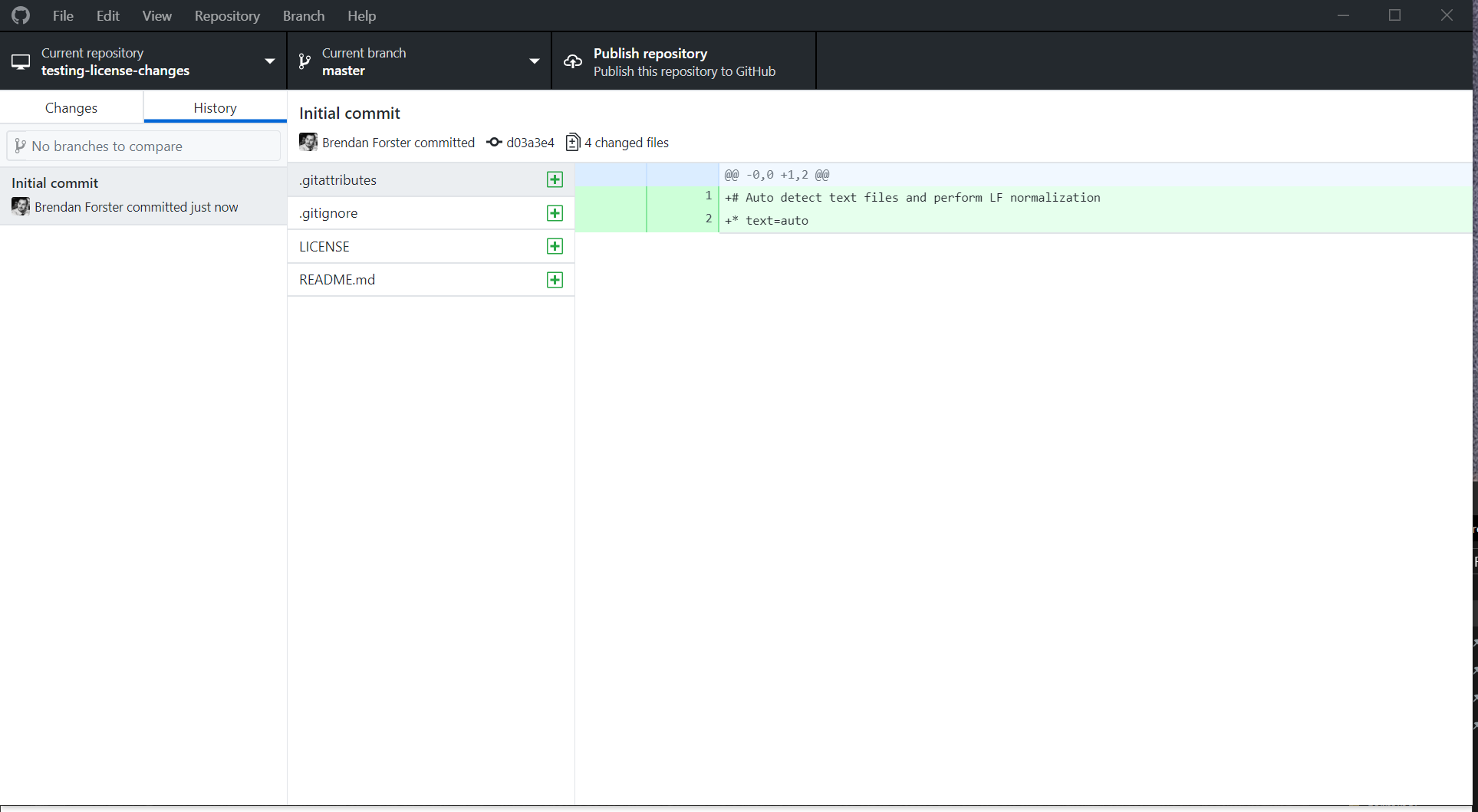 "create new repository" doesn't warn about using an existing local ...