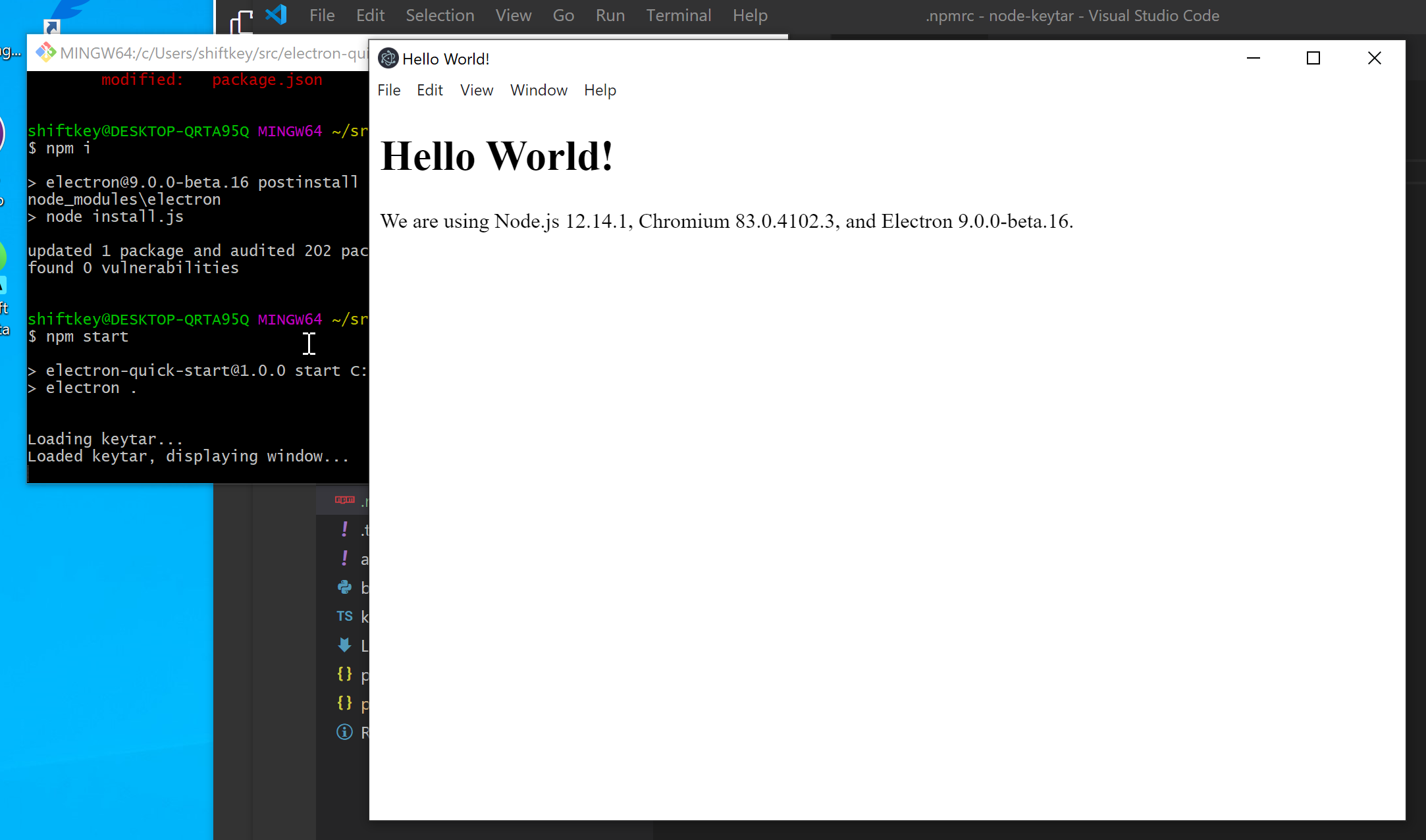 Electron 9.0.0-beta.16 crashes when importing node-keytar · Issue #261 · atom/node-keytar · GitHub