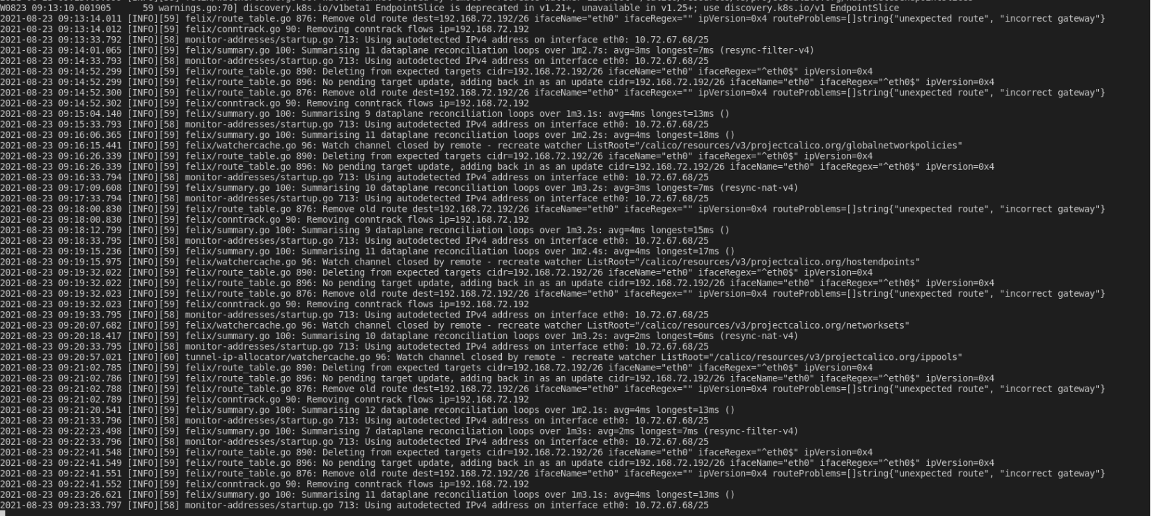 [AWS] [EKS] unexpected route, incorrect gateway with Calico version v3.20.0 · Issue #4866 ...