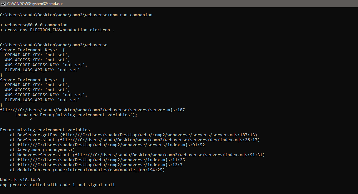 Fix .env file dependency · Issue #150 · webaverse-studios/webaverse ...