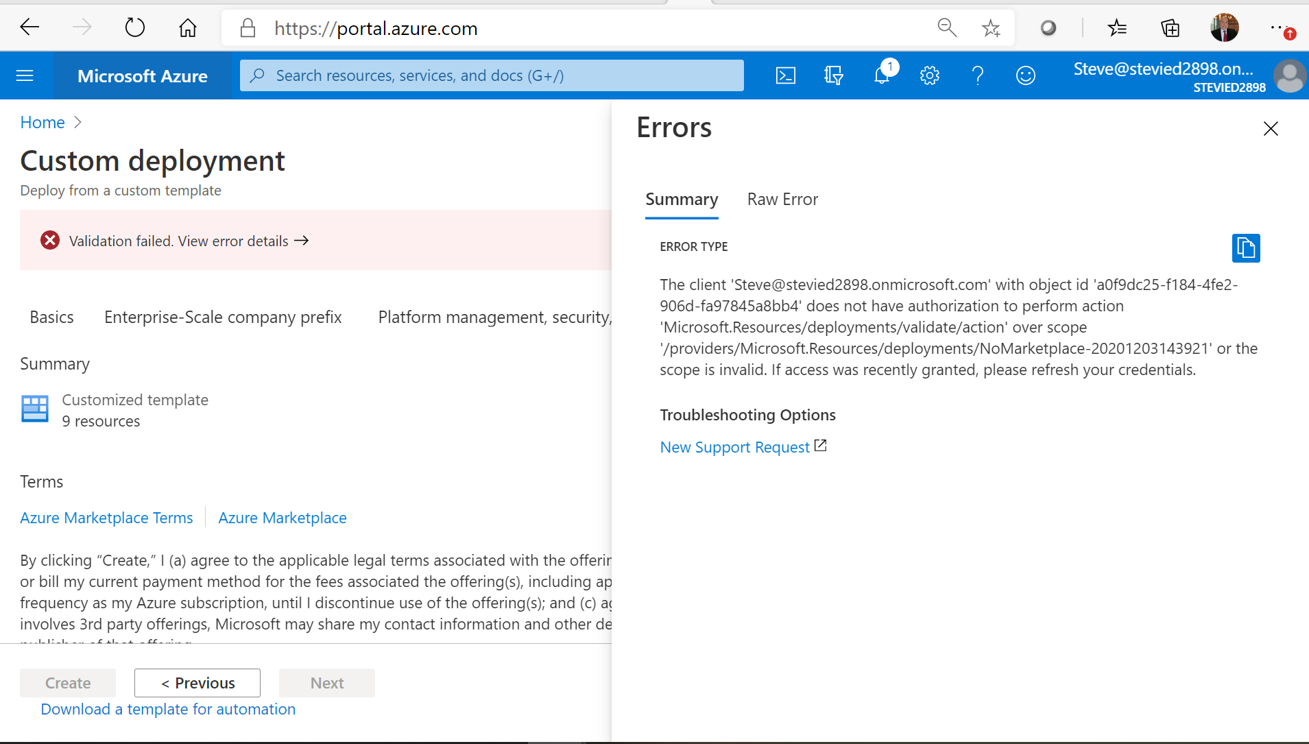 Permissions Issue On Deployment · Issue 342 · Azureenterprise Scale