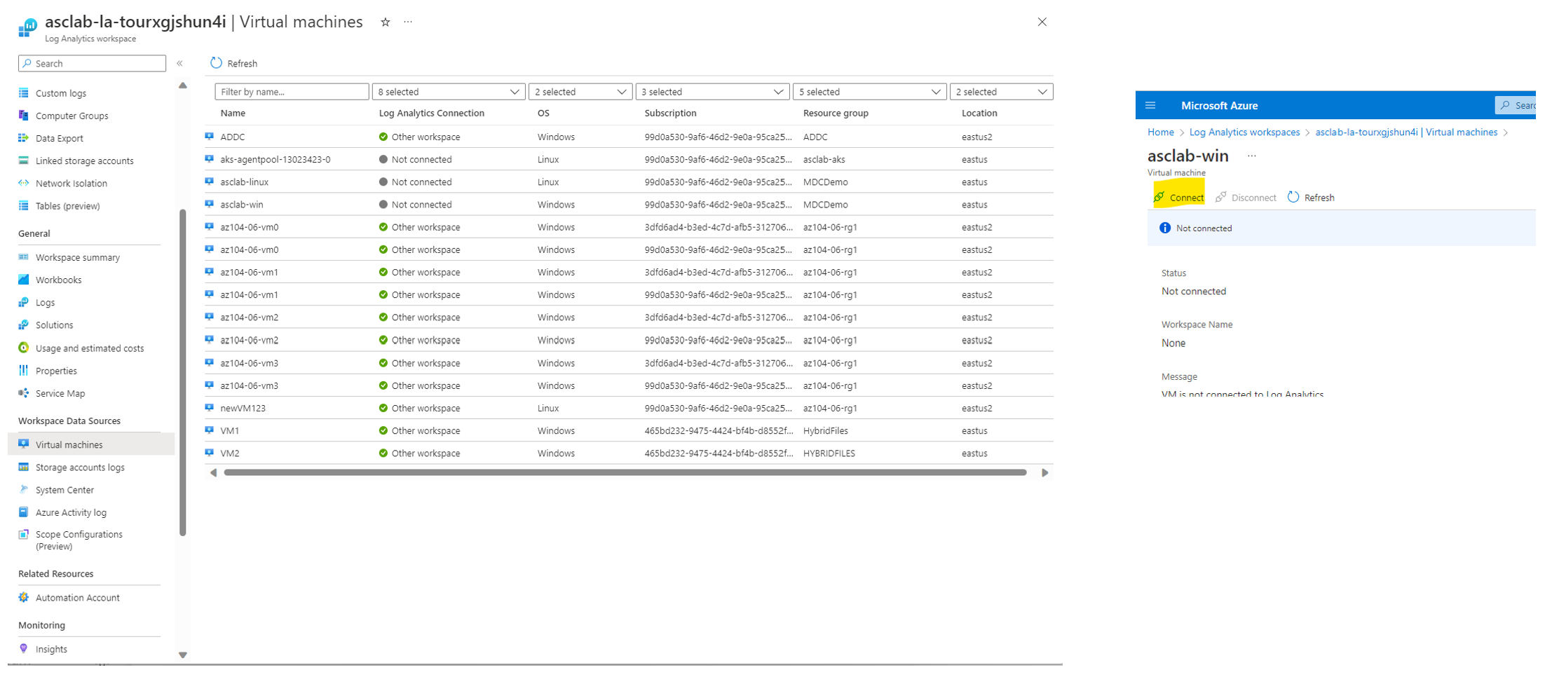 The VMs and AKS are not automatically connected to the LAW · Issue #659 · Azure/Microsoft ...