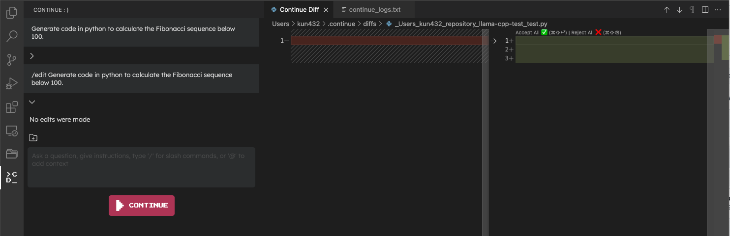 Llama.cpp not working and got errors (doc is correct???) · Issue #445 · continuedev/continue ...