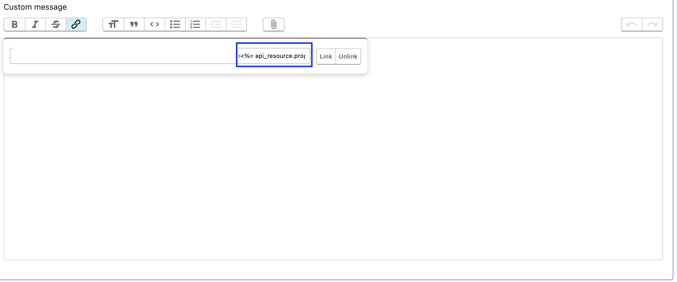 Dynamic links get broken in send_email API action once changes are saved · Issue #1052 ...