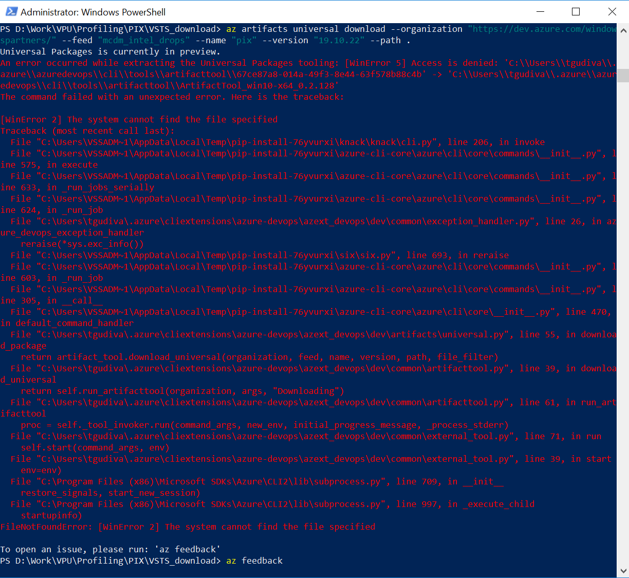 artifact download failed · Issue #1015 · Azure/azure-cli-extensions · GitHub