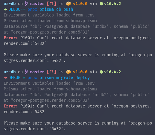 `Error: UserFacingError` or `Error querying the database: db error: ERROR: must be owner of view ...