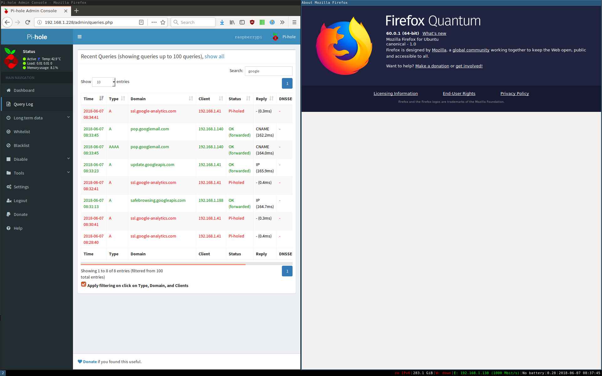 In FireFox (60.0.1) Query adlists never responds · Issue #768 · pi-hole ...