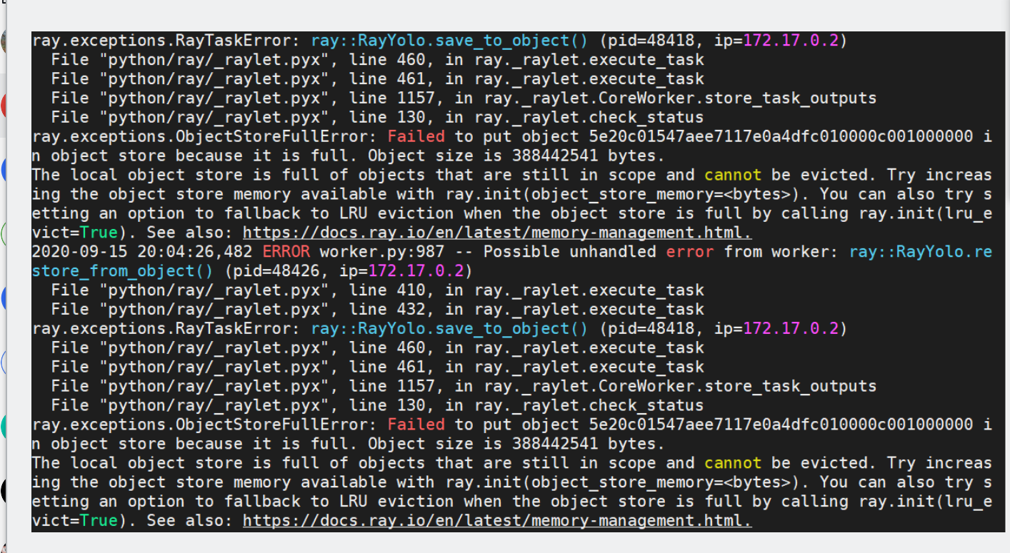 Tune Objectstorefullerrorfailed To Put Object Into Object Store · Issue 10852 · Ray Project