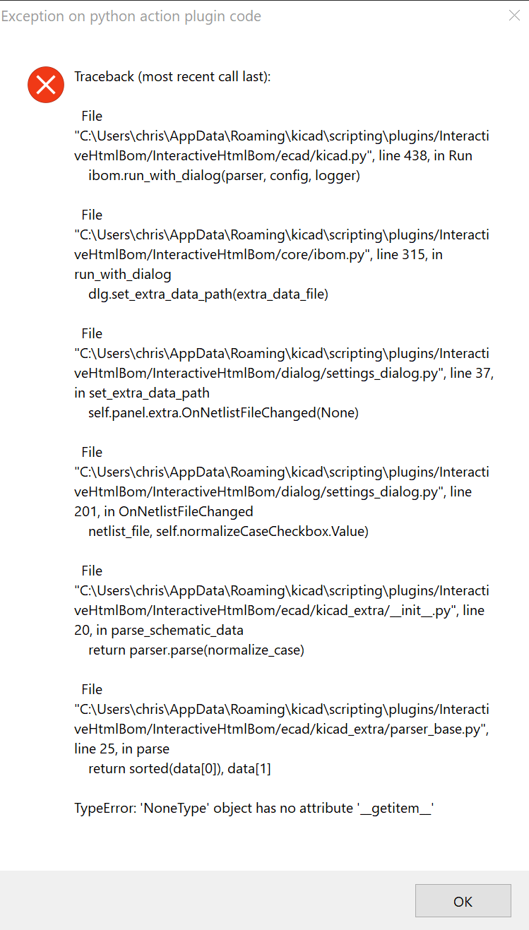 Python exception · Issue #109 · openscopeproject/InteractiveHtmlBom · GitHub