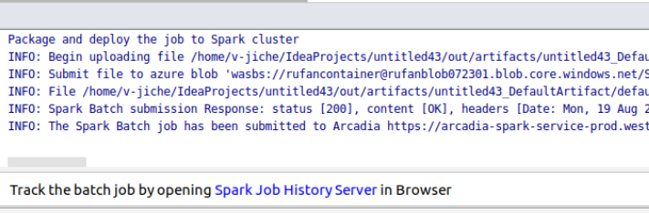 [intelliJ][Spark on Arcadia cluster]Get error message when submit Spark on Arcadia job by right ...