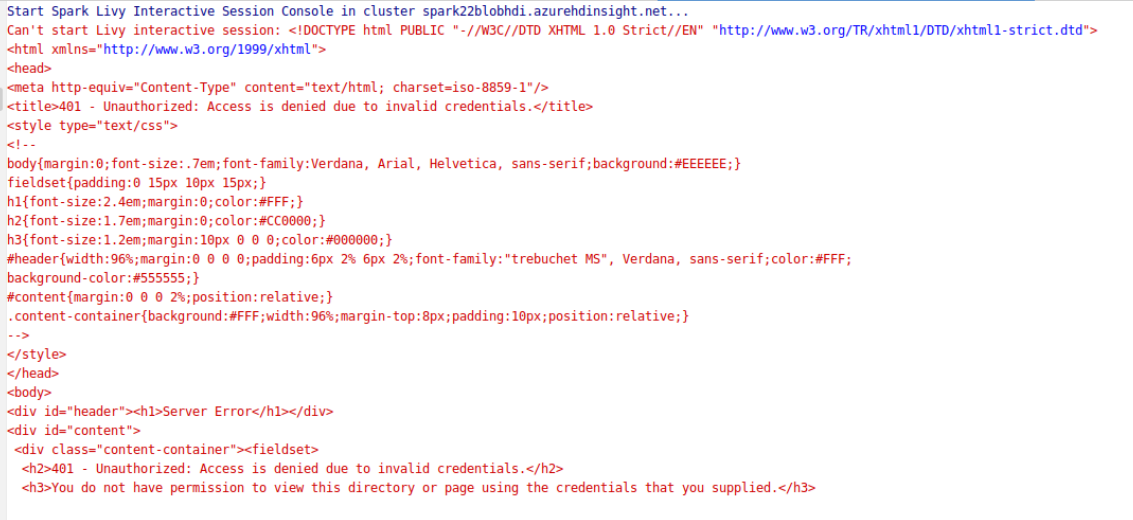 [intelliJ][spark interactive console]Get error when run livy interactive console for hdinsight ...