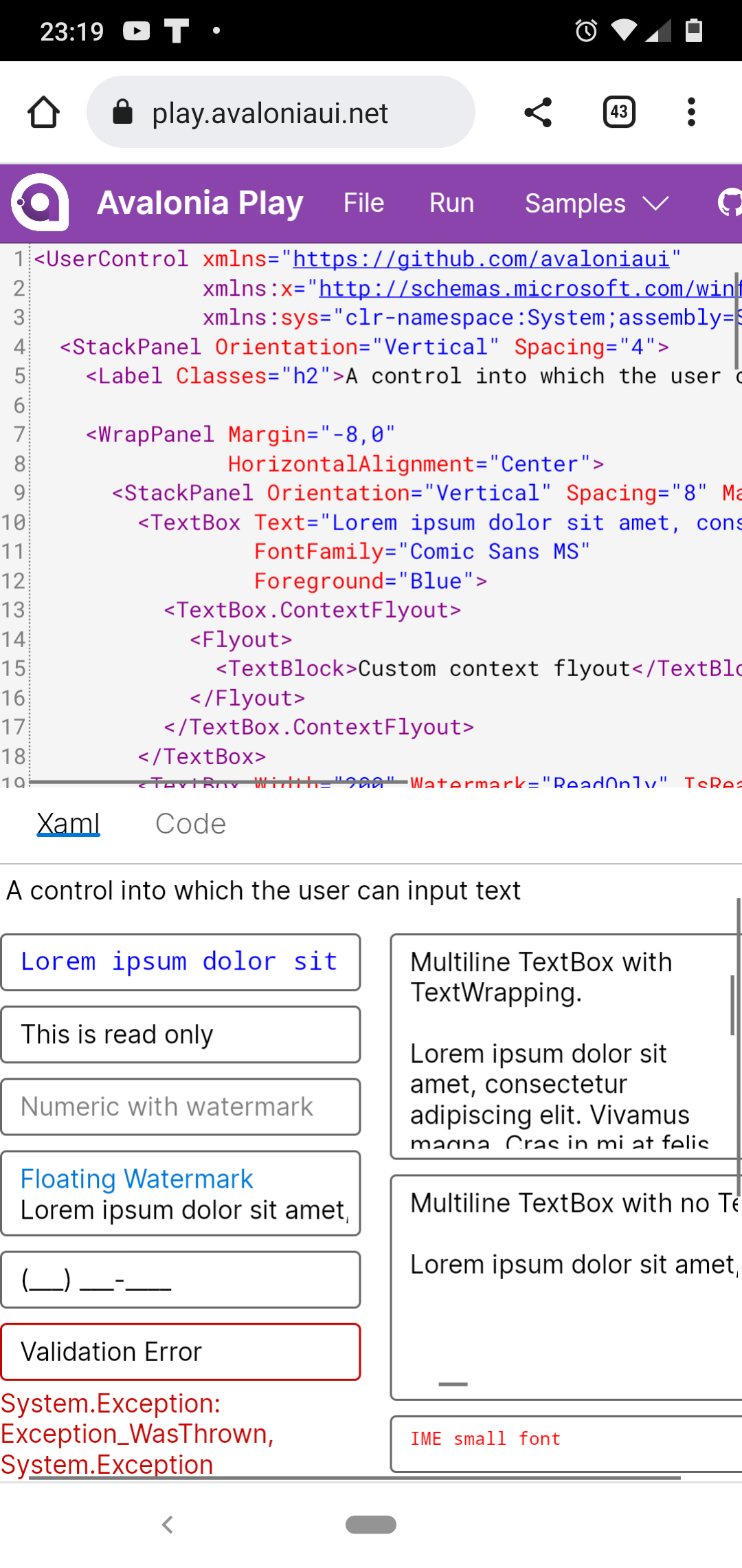 TextBoxes are completely unusable in WASM on Android device · Issue #11662 · AvaloniaUI/Avalonia ...