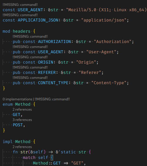 Rust Analyzer Lens Location Above Whole Item Causes Missing Command · Issue 13310 · Rust