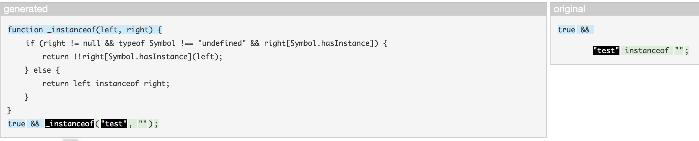 Instanceof has mappings that are reversed · Issue #4756 · swc-project/swc · GitHub