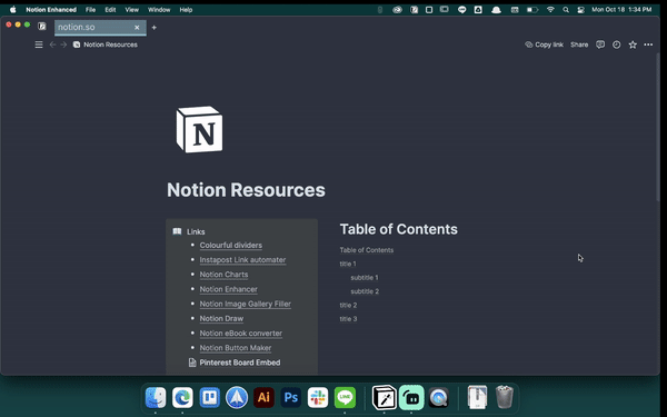 Clicking on Notion Enhanced dock icon creates a new window along with ...