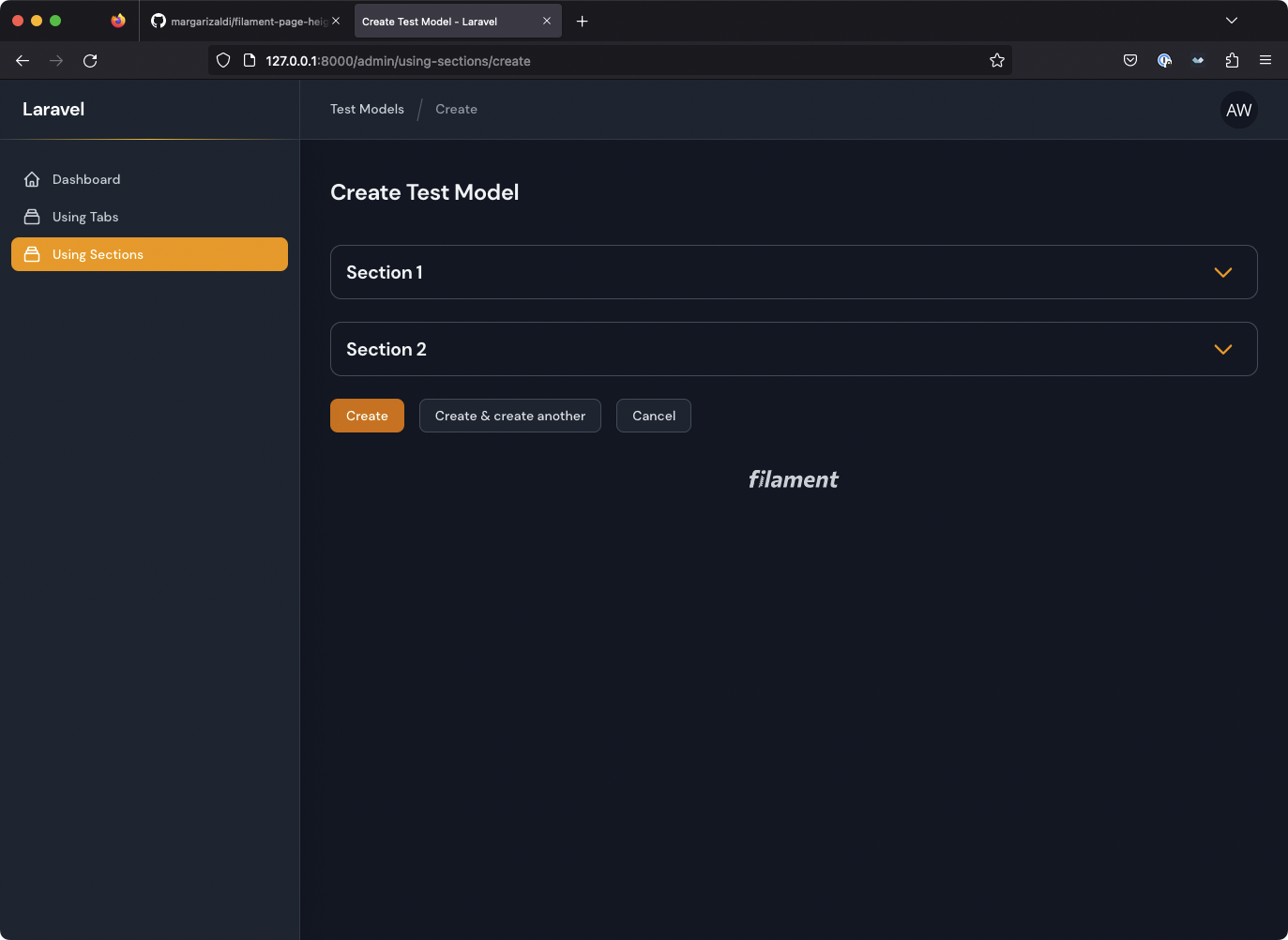 Page height extended unexpectedly when form is using tabs and collapsed ...