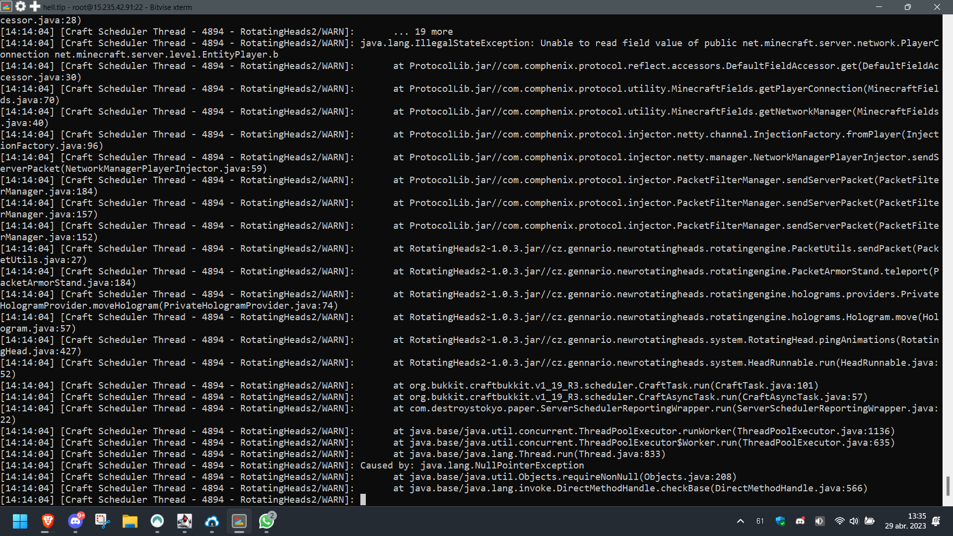 ProtocolLib console spam · Issue #4 · Gennario/RotatingHeads2 · GitHub
