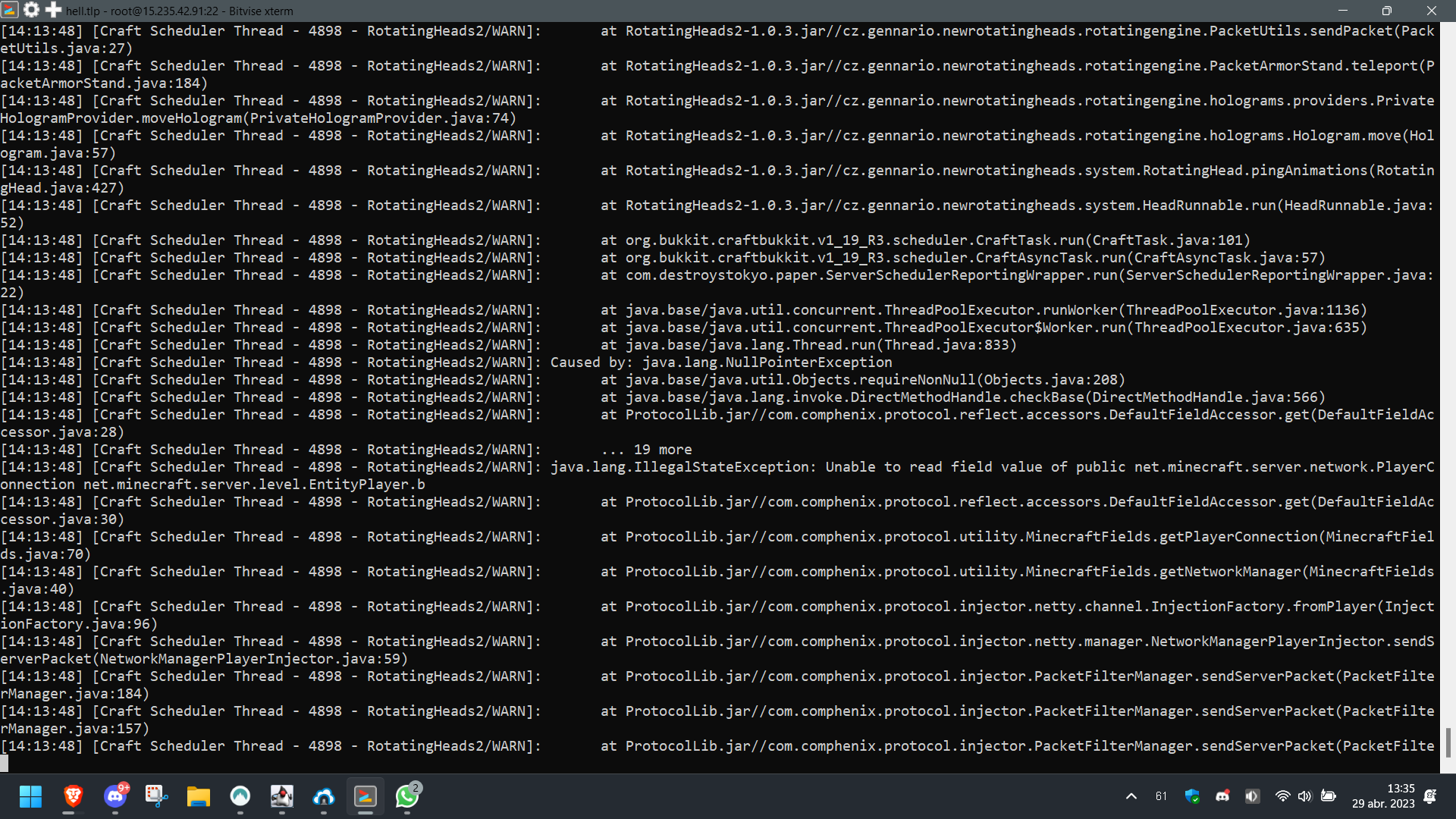 ProtocolLib console spam · Issue #4 · Gennario/RotatingHeads2 · GitHub