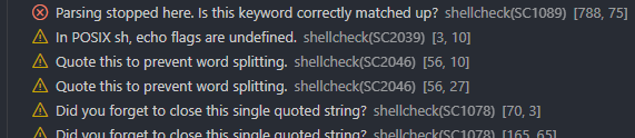 Reporting Errors On Git Files Returns · Issue 78 · Vscode Shellcheck Vscode Shellcheck · Github