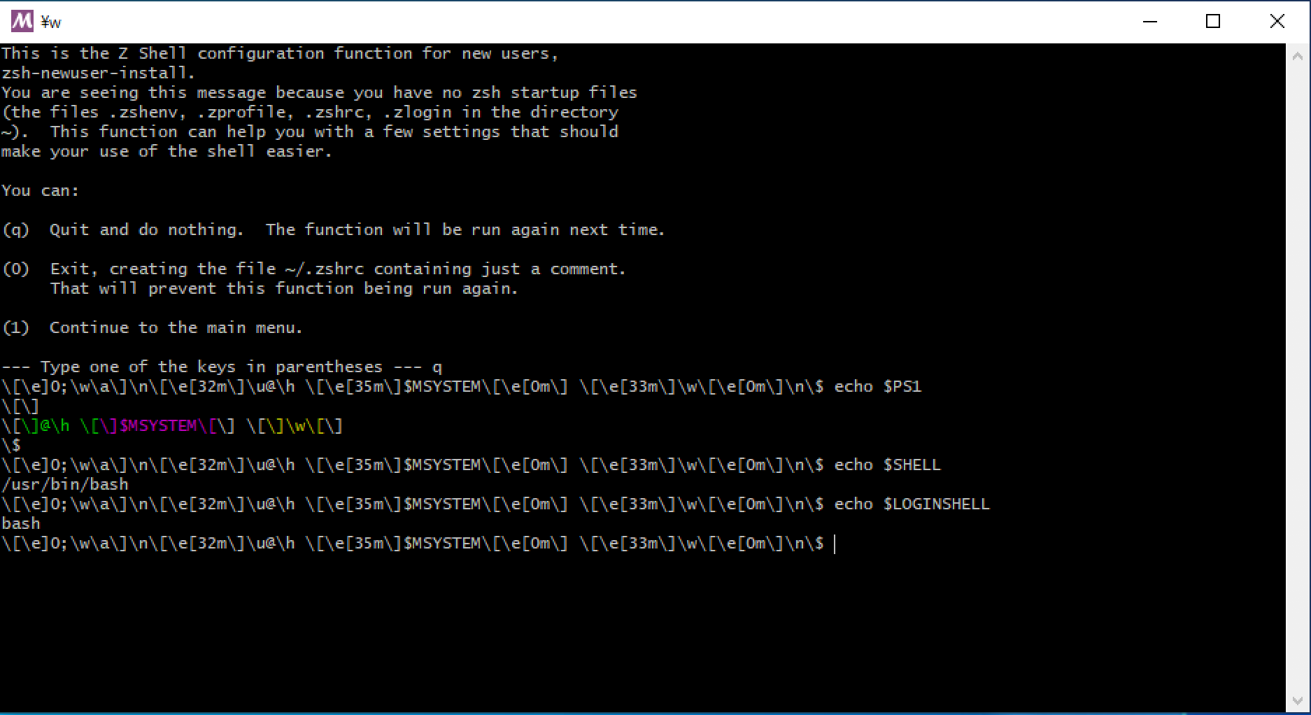 No colors on zsh (Raw escape sequence) · Issue #1624 · msys2/MSYS2-packages · GitHub